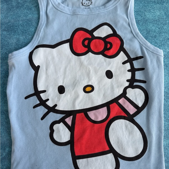 Hello Kitty | Tops | Hello Kitty Tank Top Light Blue And Red | Poshmark